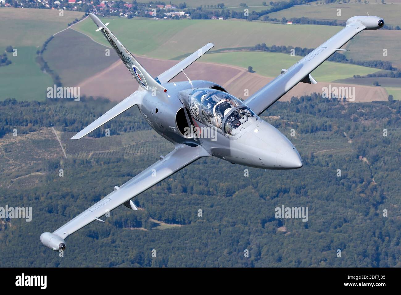 The image shows a Slovakian Air Force Aero L-39CM Albatros trainer ...