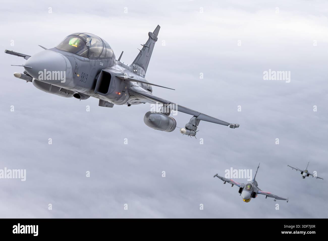 Air-to-air photograph of Czech Air Force Saab JAS 39 Gripen aircraft ...