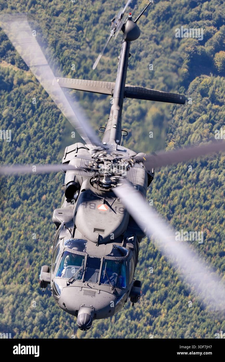 Close air-to-air image of an Austrian Air Force Sikorsky S-70A-42 Black ...