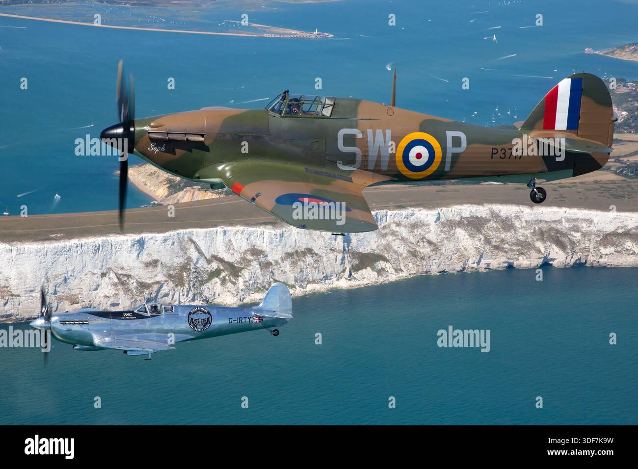 RAF Hawker Hurricanes Mk1 and Sea Hurricane aircraft are displayed ...