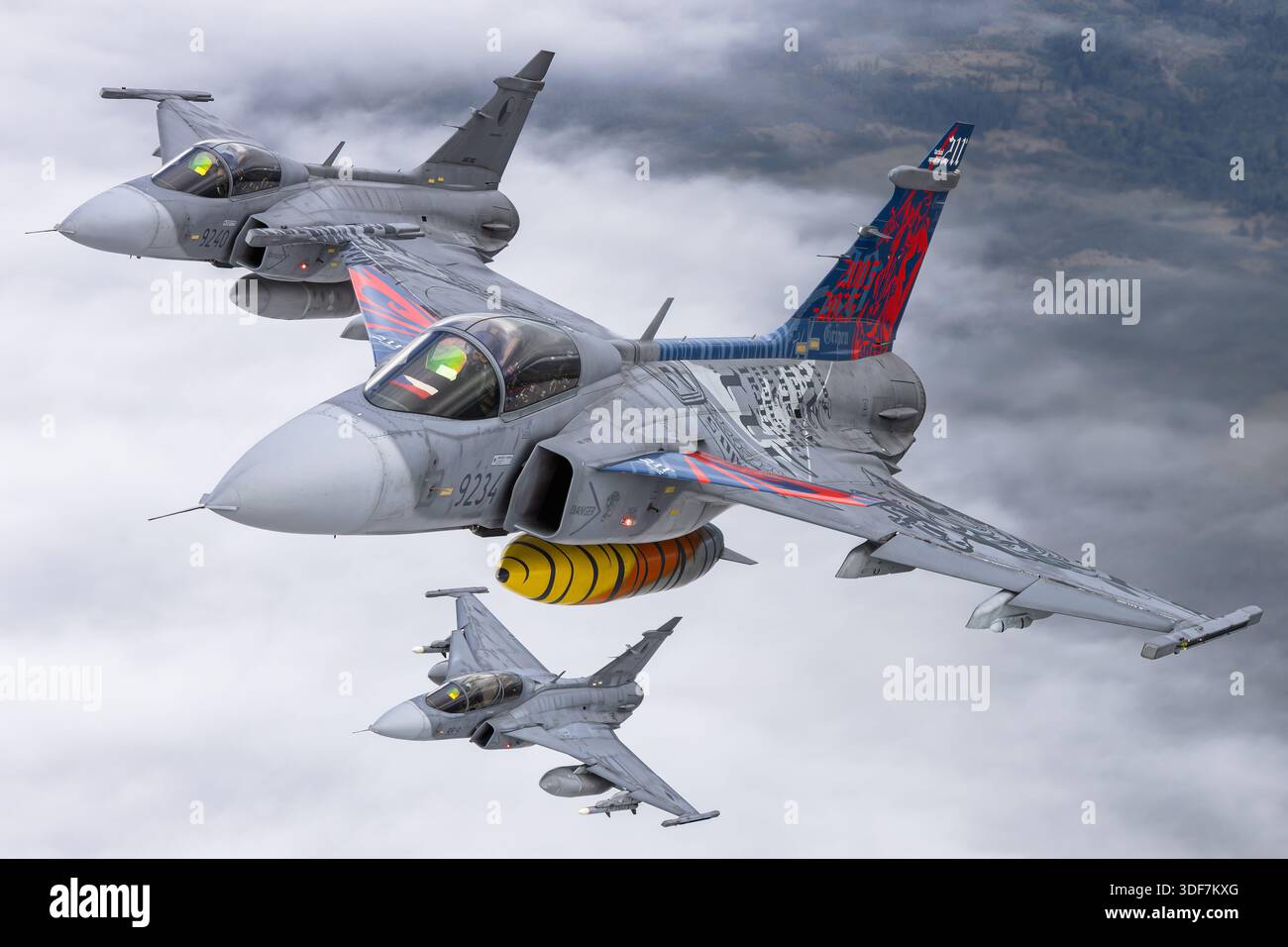 Air-to-air image of Czech Air Force Saab JAS 39 Gripen aircraft during ...