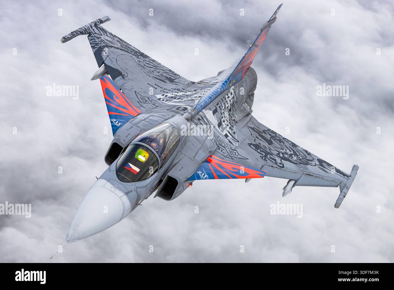 Air-to-air image of a Czech Air Force Saab JAS 39C Gripen fighter ...
