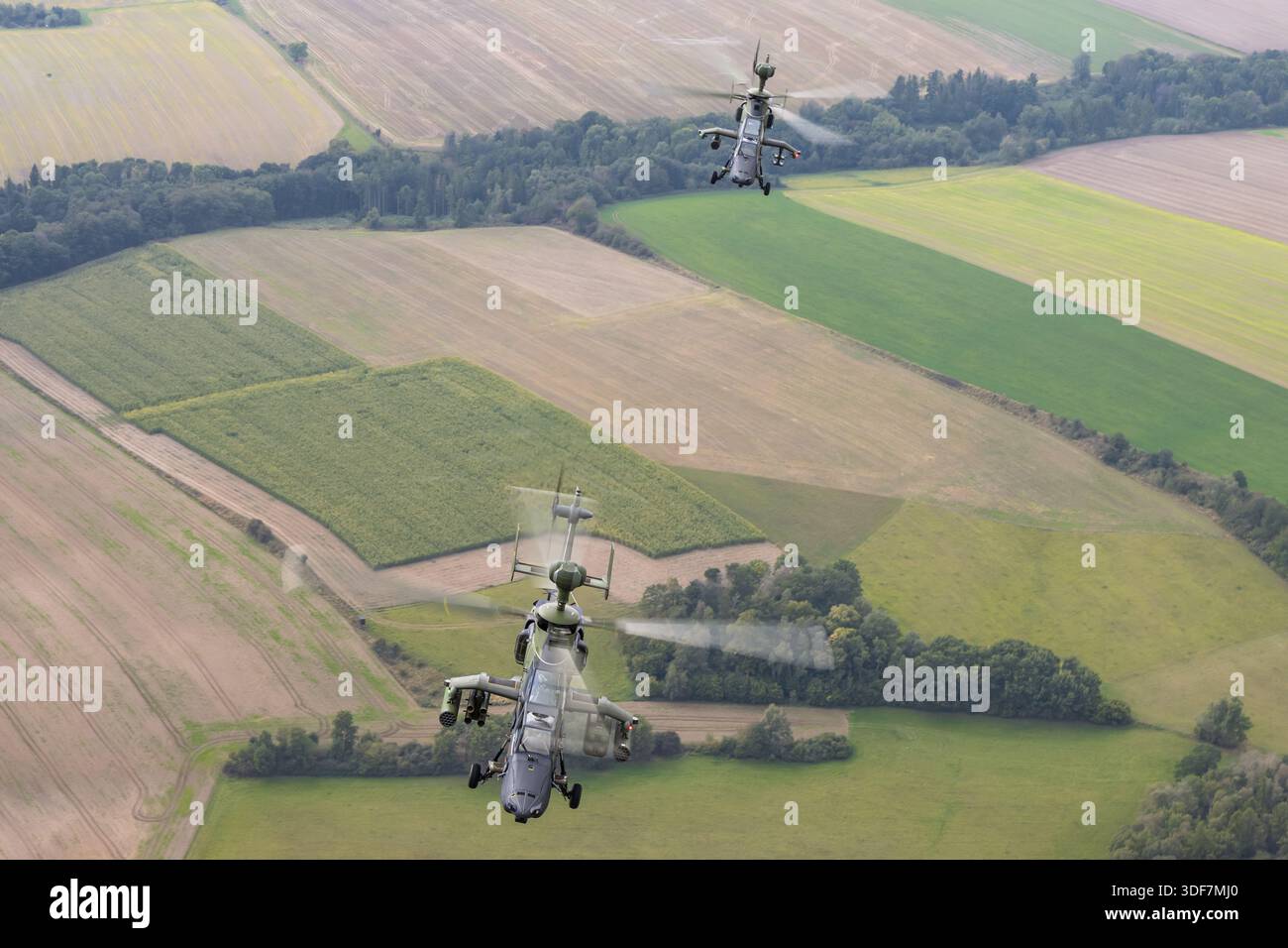 The image shows German Army Eurocopter EC-665 Tiger UHT helicopters ...
