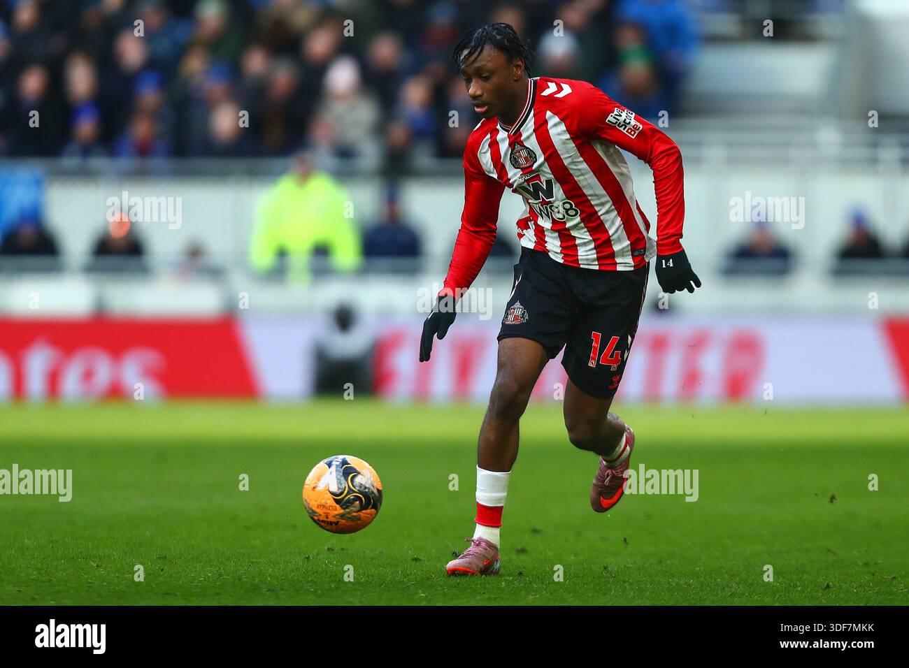 Romaine Mundle of Sunderland during the Everton v Sunderland Emirates ...