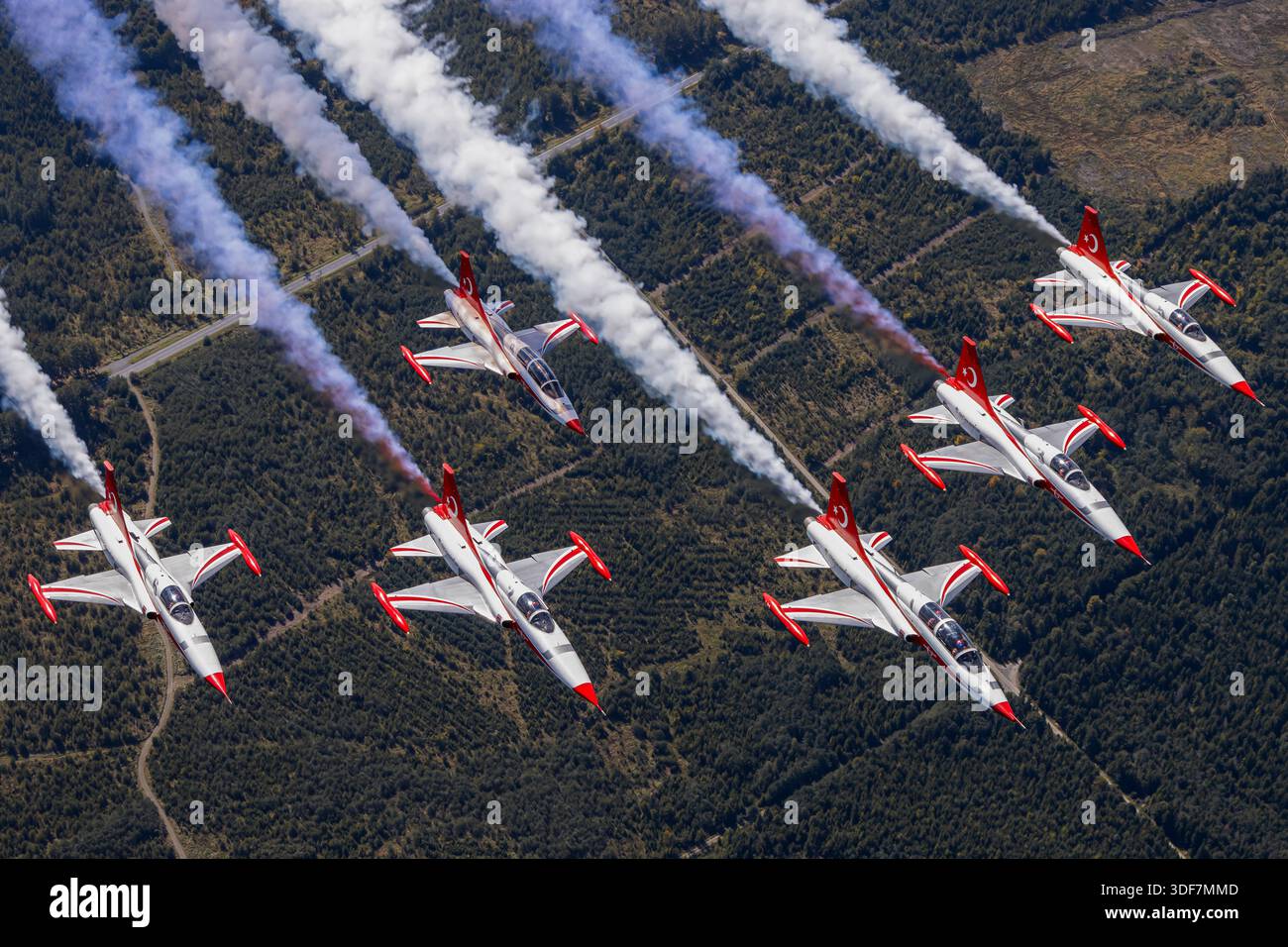 This air-to-air photograph captures Turkish Air Force Canadair NF-5A ...