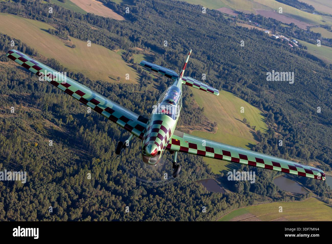 Close-up air-to-air view of a Zlin Z-226MS Trener, registration OK-LPR ...
