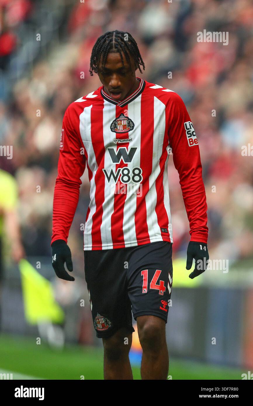 Romaine Mundle of Sunderland during the Everton v Sunderland Emirates ...