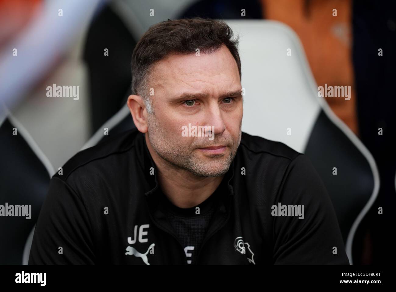 Derby County manager John Eustace before the Emirates FA Cup third ...