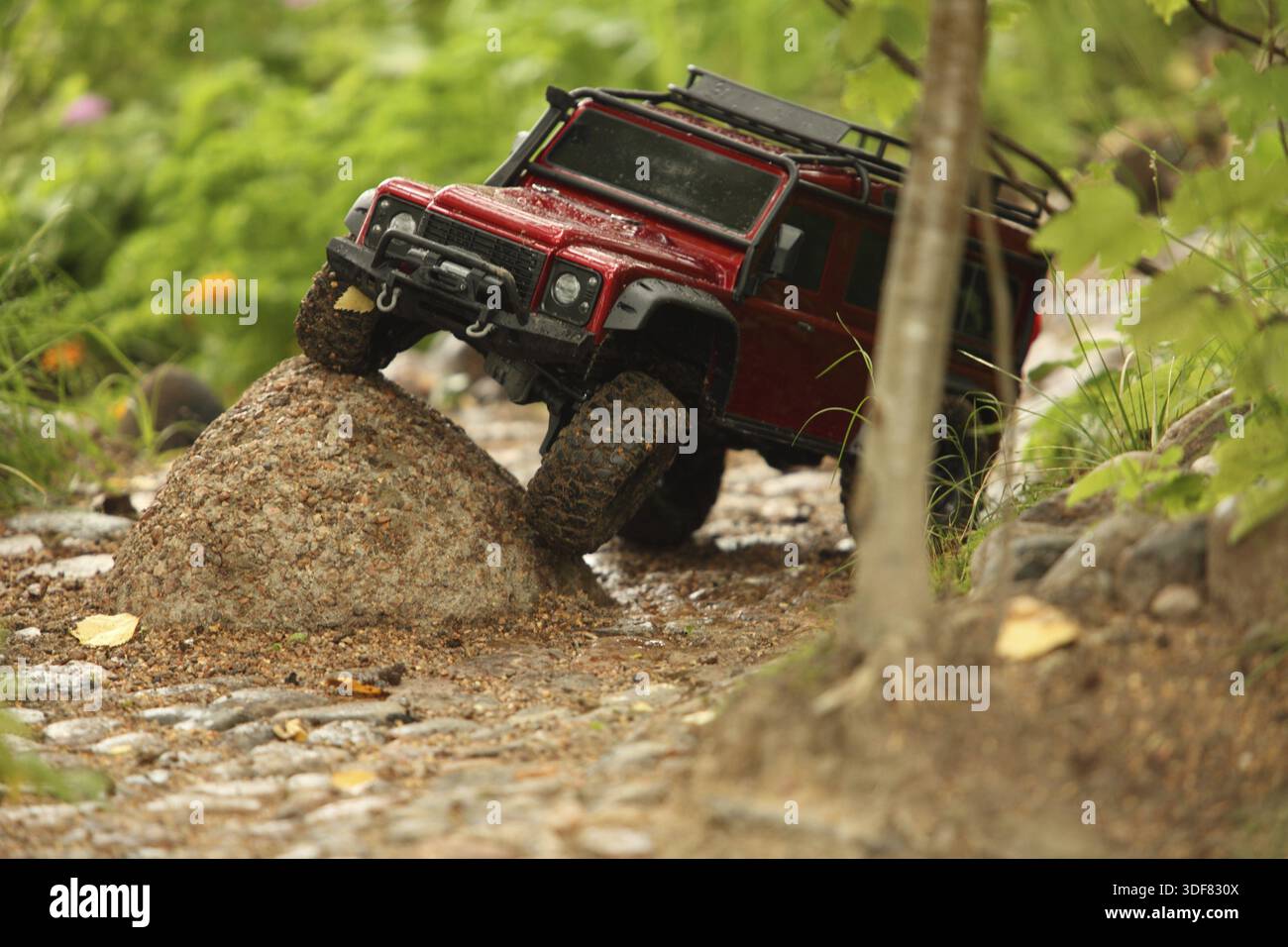 Off-road vehicle go around obstacles, radio controlled car Stock Photo ...