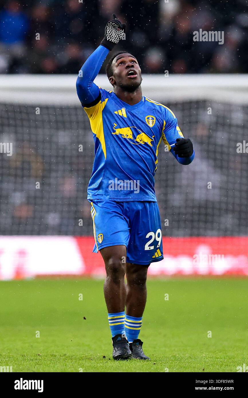 Wilfried Gnonto of Leeds United celebrates his equalling goal 1-1 ...