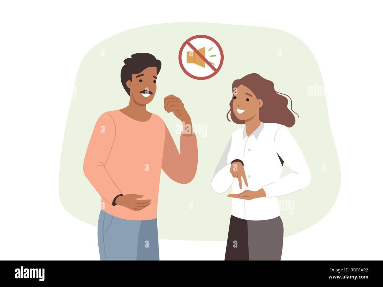 Dialogue deaf mute man Stock Vector Images - Alamy