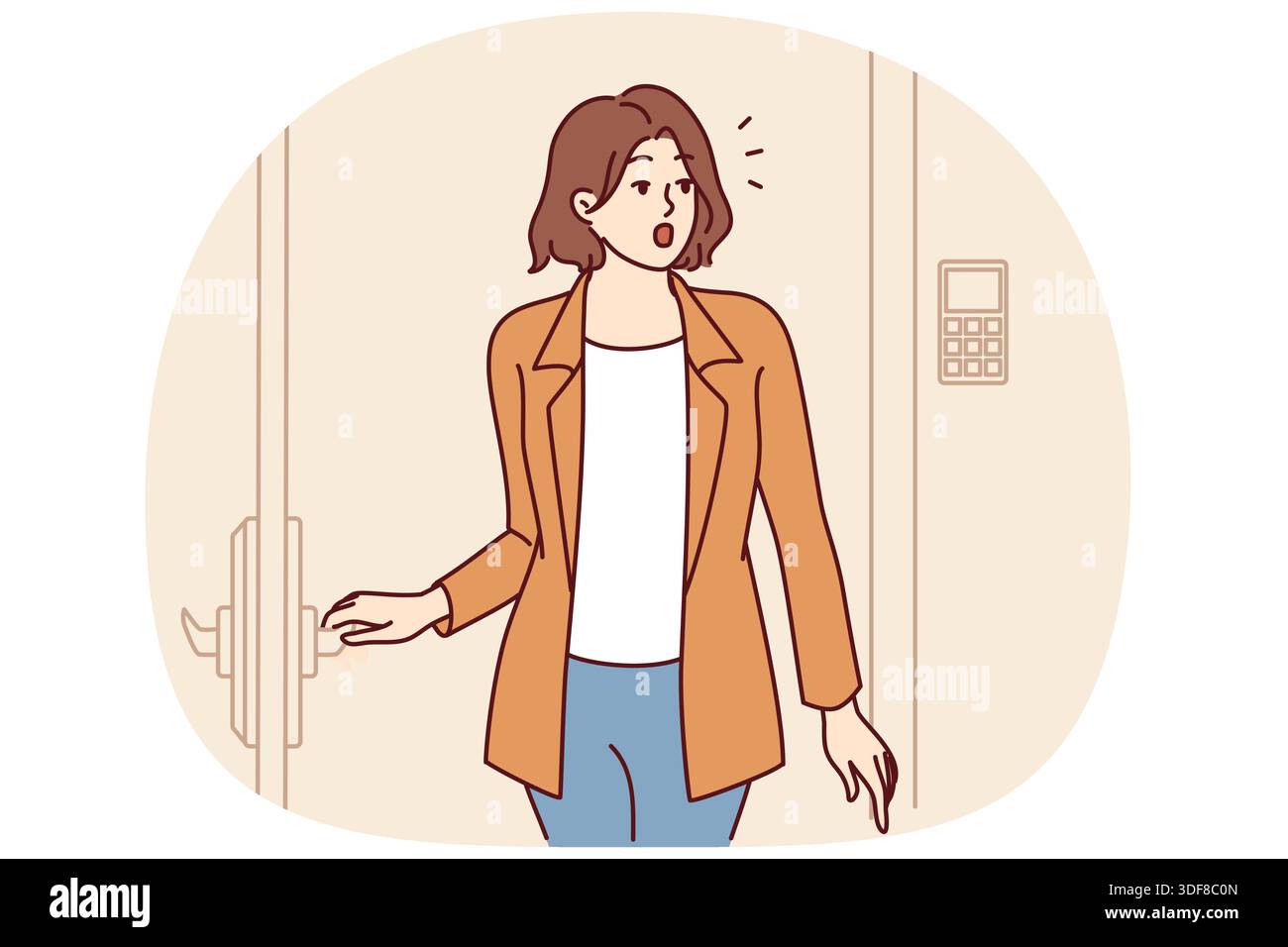 Woman enters hotel room Cut Out Stock Images & Pictures - Alamy