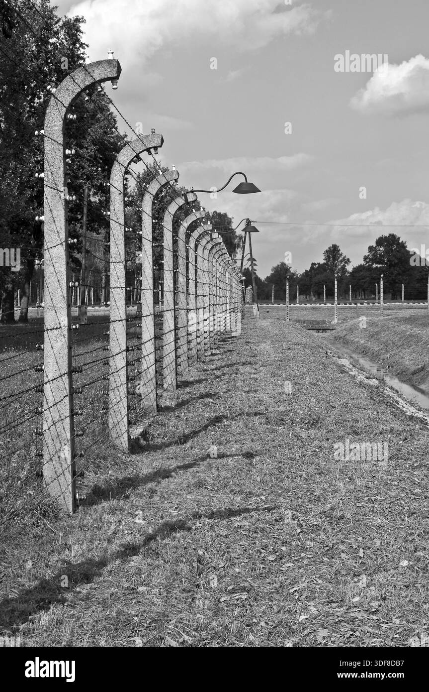 Fence at Auschwitz Birkenau concentration camp in Poland Stock Photo ...