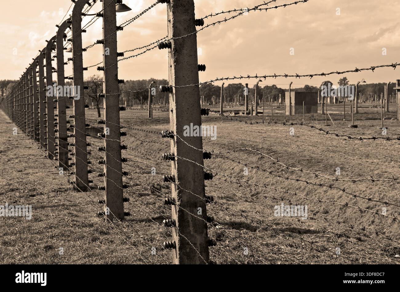Fence at Auschwitz Birkenau concentration camp in Poland Stock Photo ...