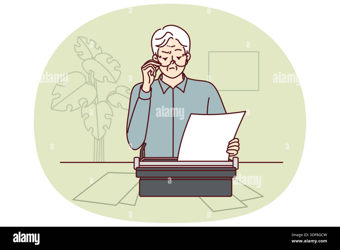 Writer typing old fashioned man Stock Vector Images - Alamy