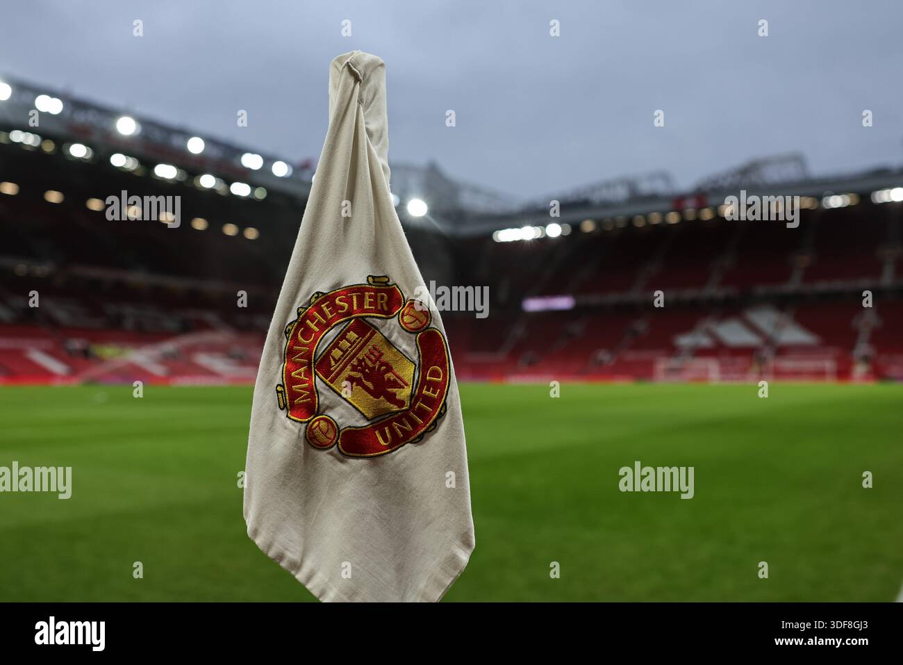 Manchester United corner flag during the Emirates FA Cup Third Round ...