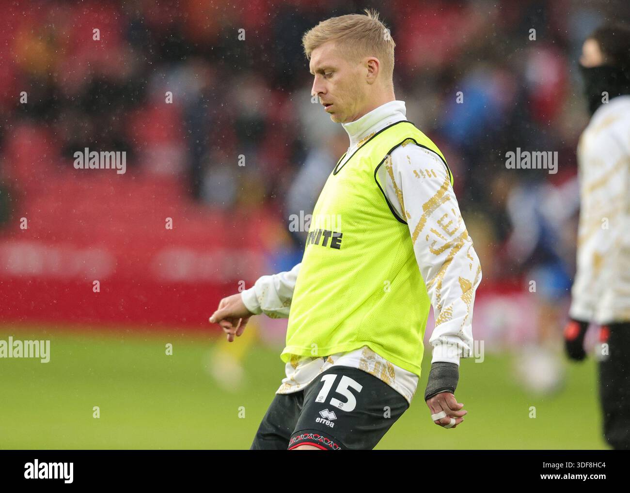 Ben Mee of Sheffield United in the pregame warmup session during the ...