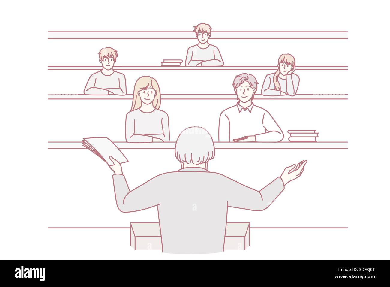 Education process and university concept. Grey haired professor ...