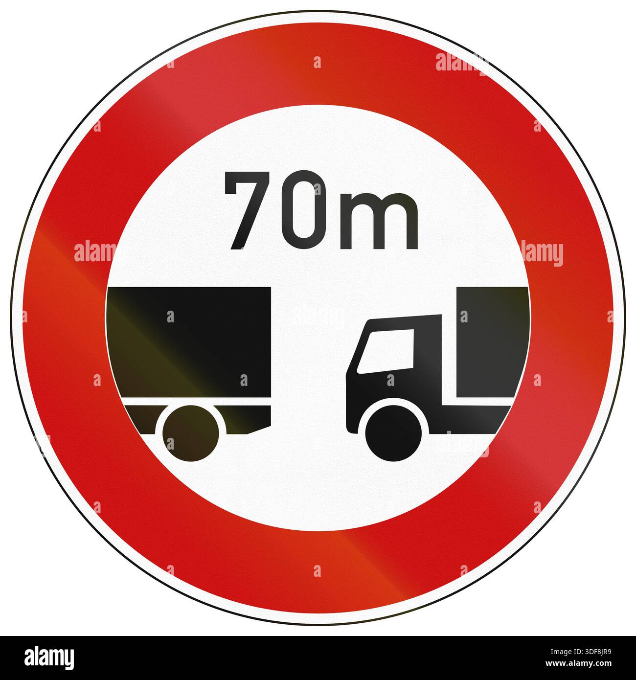 German traffic sign prohibiting traffic without indicated minimum ...