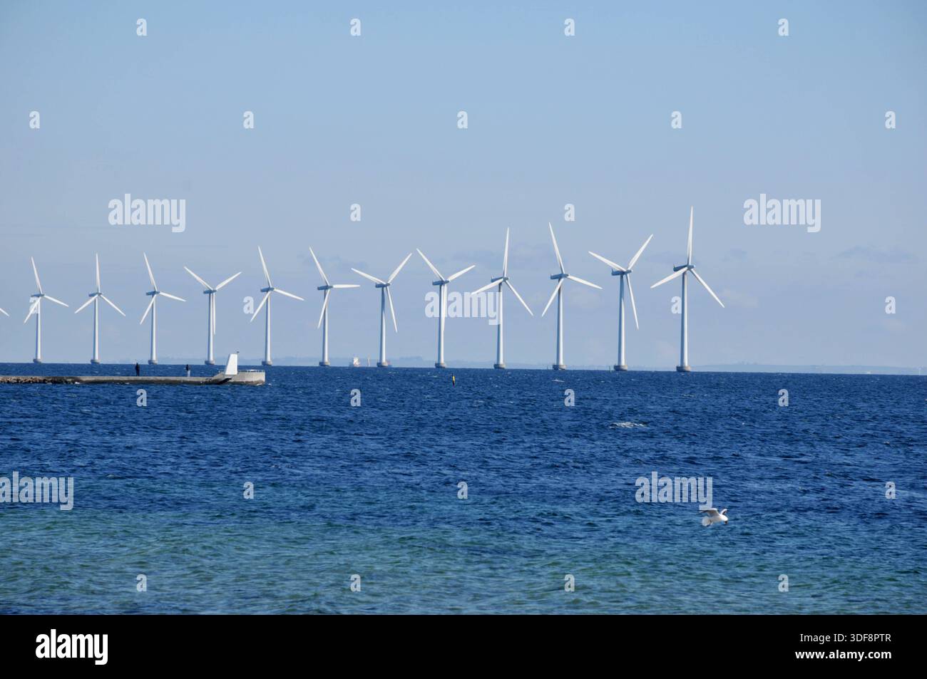 Kastrup/Copenhagen /Denmark/06 April 2023/Wind trubines on danish shore ...