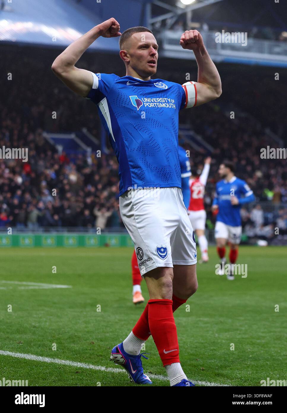 Portsmouth, England, 11th January 2026. Colby Bishop of Portsmouth ...