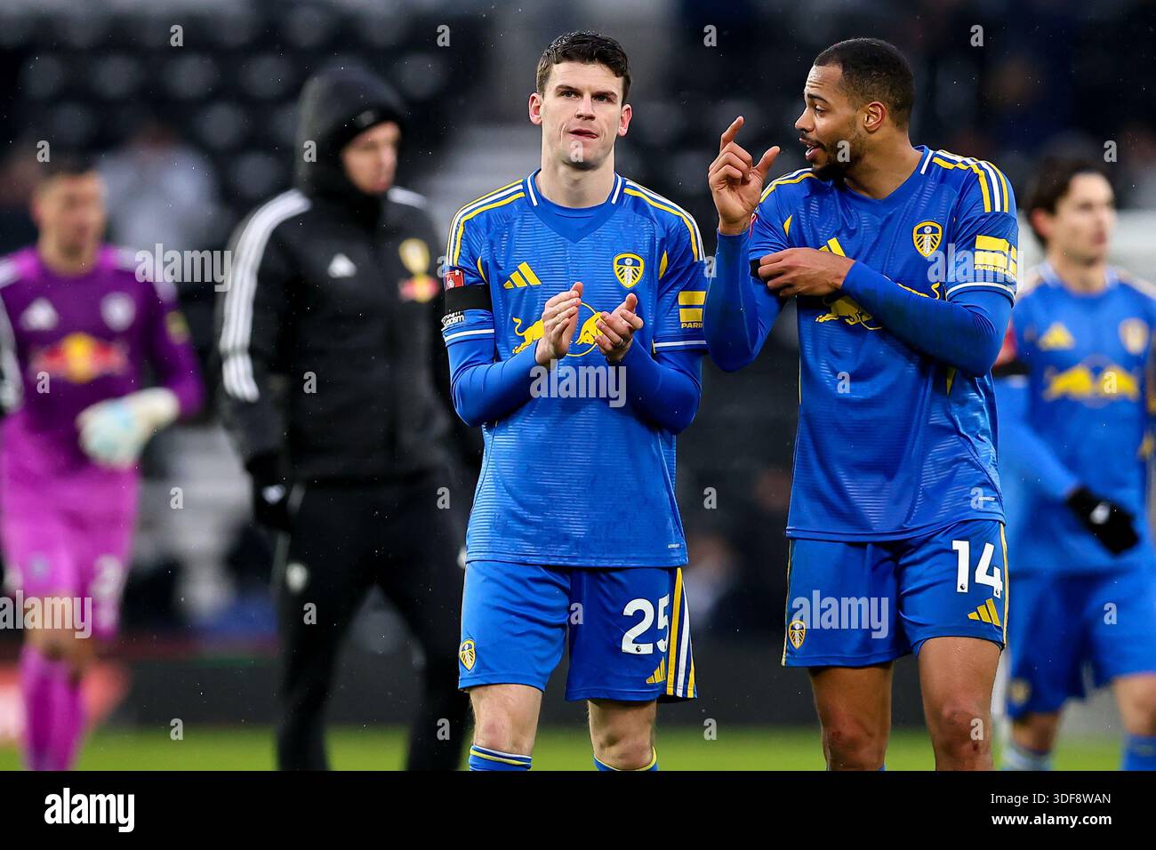 Sam Byram of Leeds United applauds the travelling Leeds United fans ...