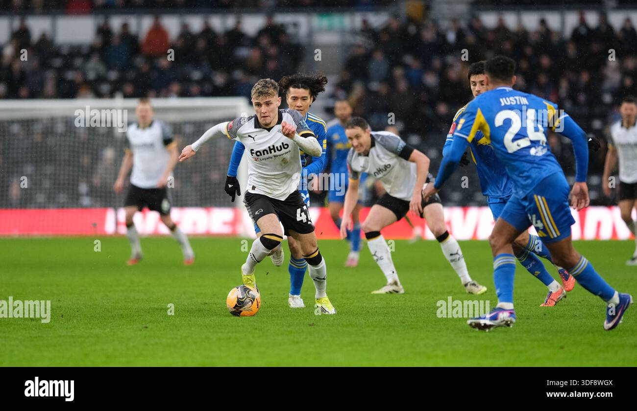 Bobby Clark of Derby County seen in action during the Emirates FA Cup ...