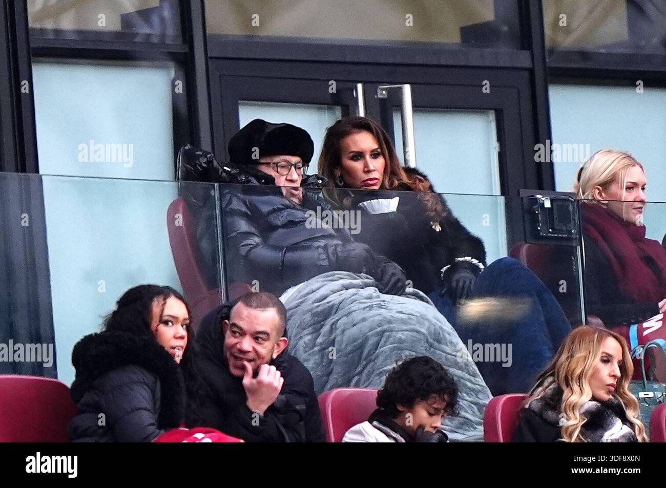 West Ham United chairman David Sullivan (left) looks on during the ...