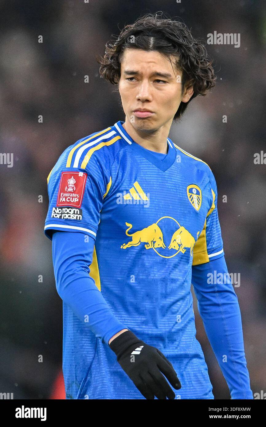 Ao Tanaka of Leeds United during the Emirates FA Cup Third Round match ...