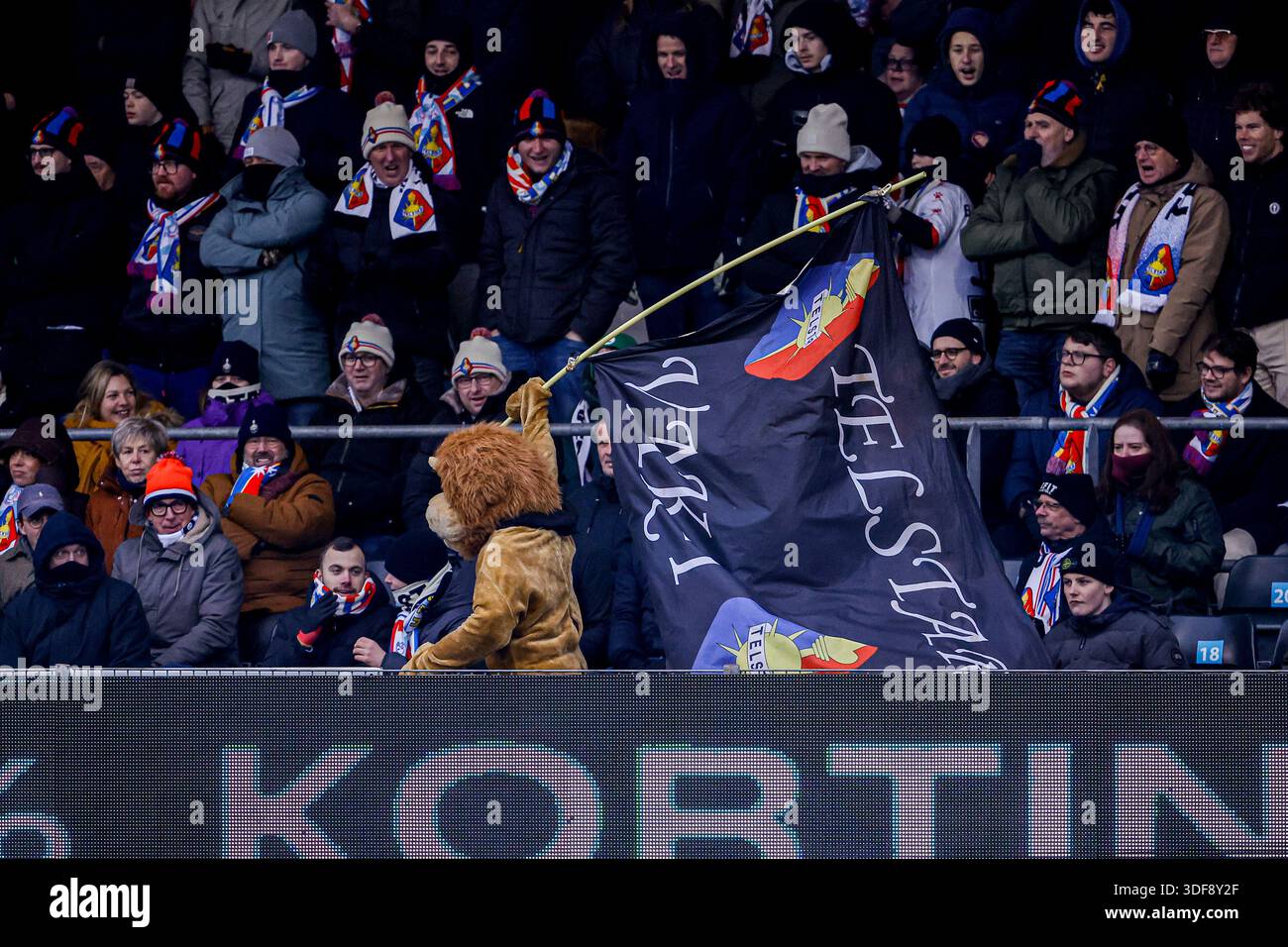VELSEN-ZUID, NETHERLANDS - JANUARY 11: fan of Telstar with a flag ...