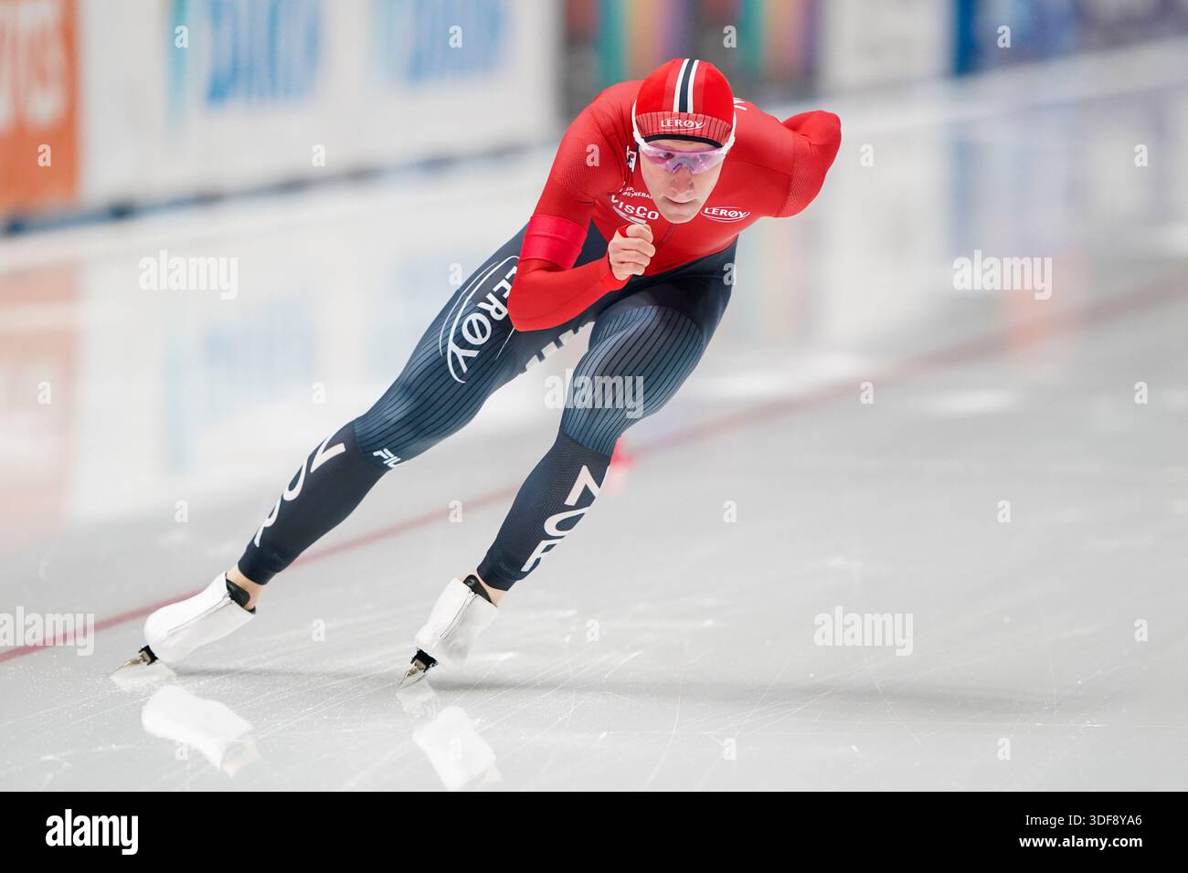 Tomaszów Mazowiecki, Poland 20260111. Peder Kongshaug runs 1500 meters ...