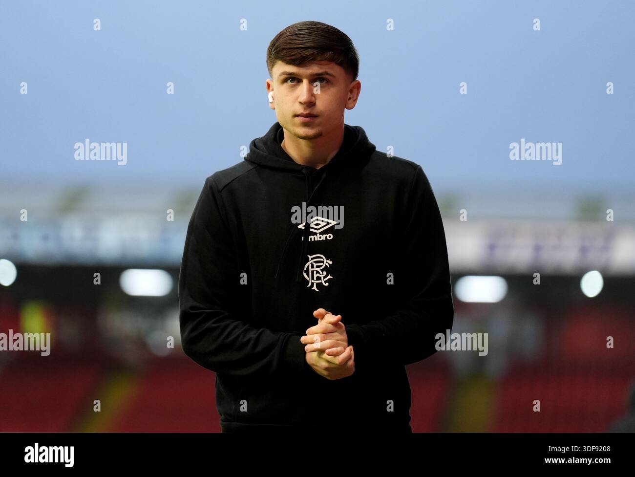 Rangers' Mikey Moore ahead of the William Hill Premiership match at the ...