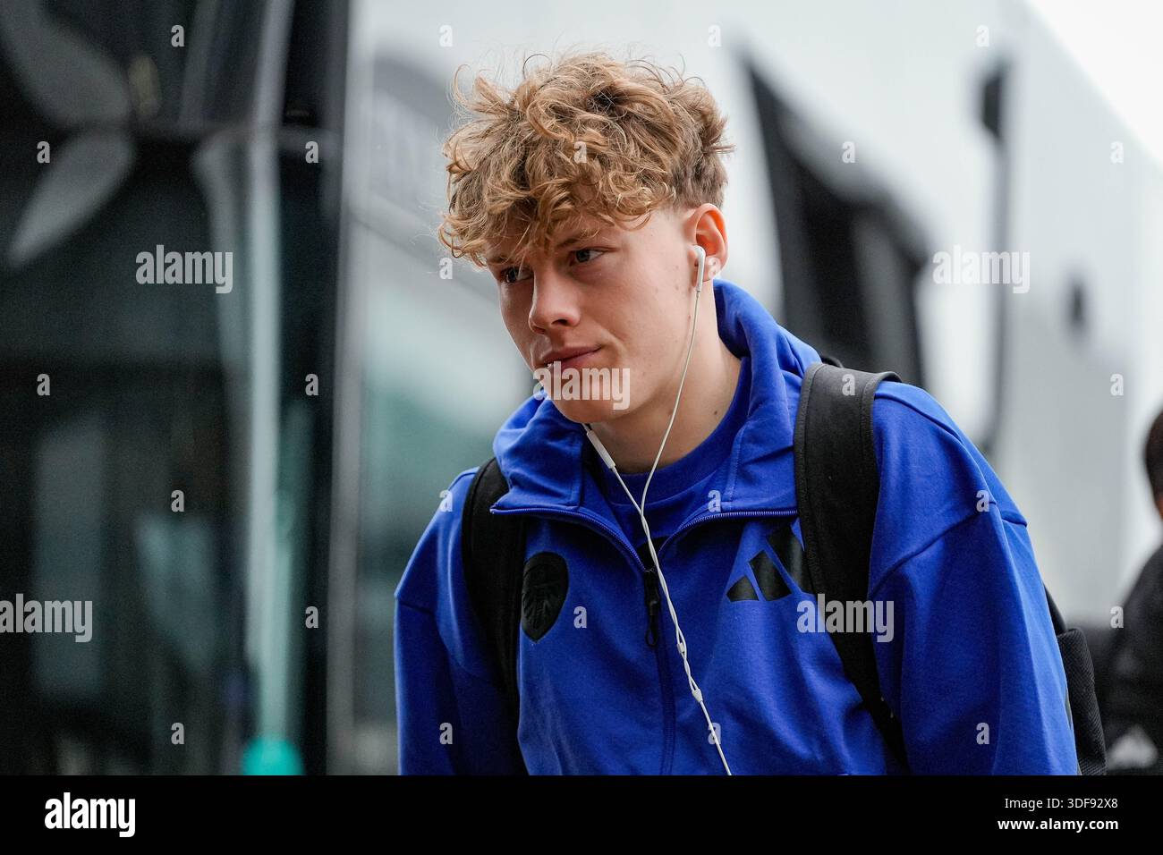 Sam Chambers of Leeds United arrives at the stadium prior to kick off ...