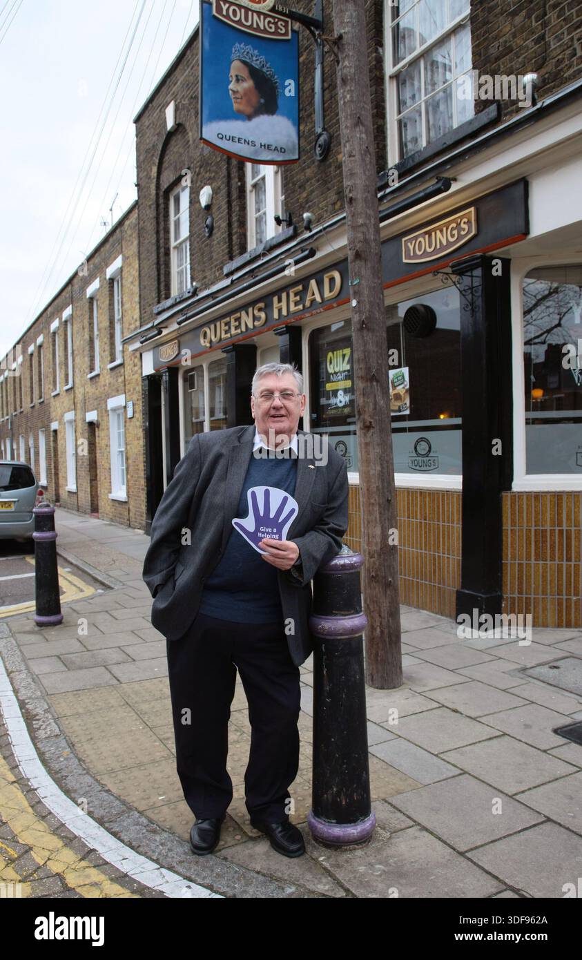 File photo dated 22/02/12 of Derek Martin, outside the Queen's Head pub ...