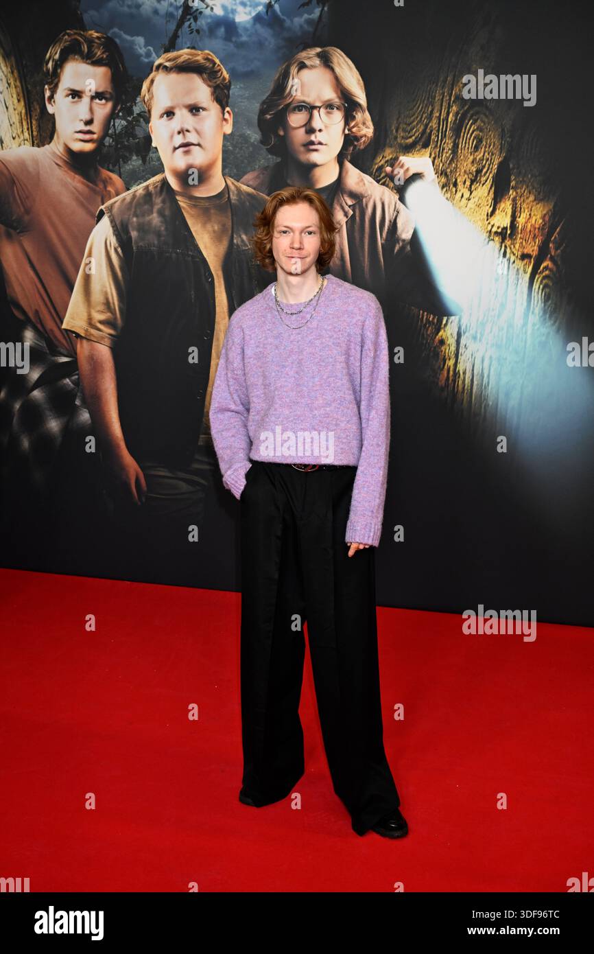 11 January 2026, Bavaria, Munich: Actor Filip Schnack stands on the red ...