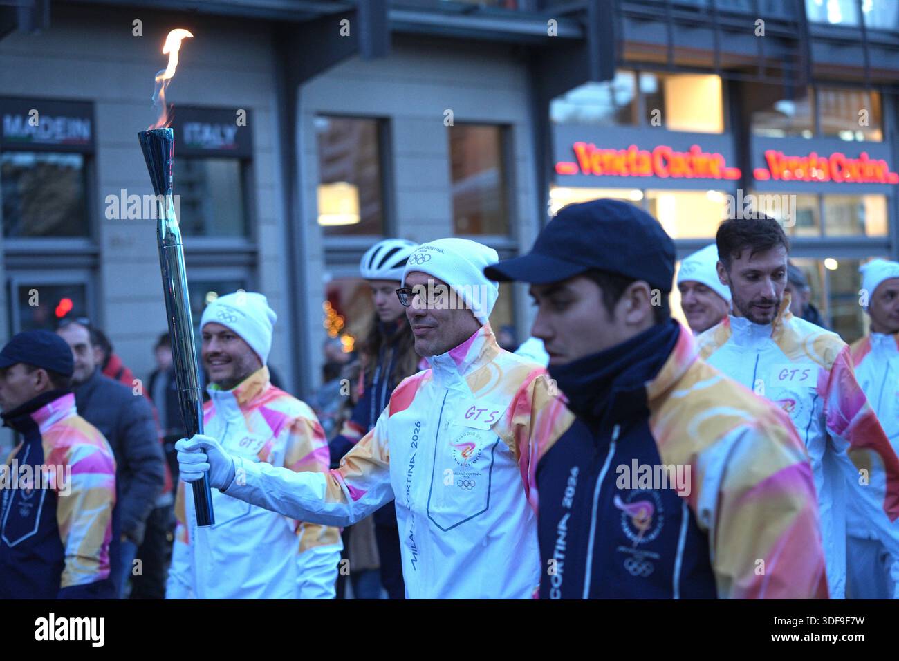 Turin, Italy. 11th Jan, 2026. Turin, the arrival of the Milan-Cortina ...