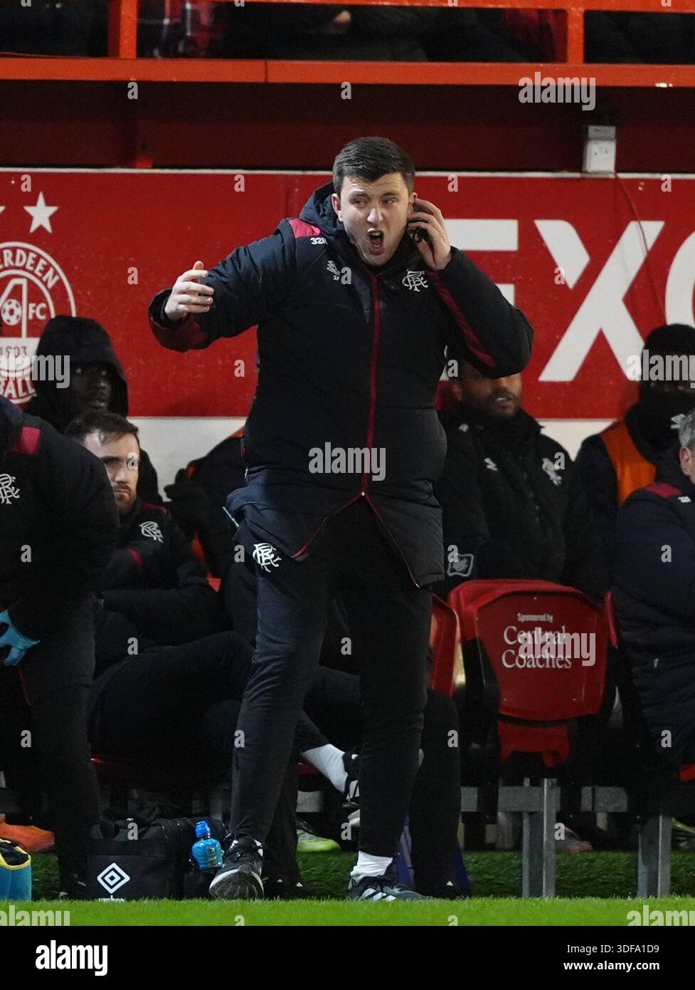 Rangers' set piece coach Scott Fry during the William Hill Premiership ...