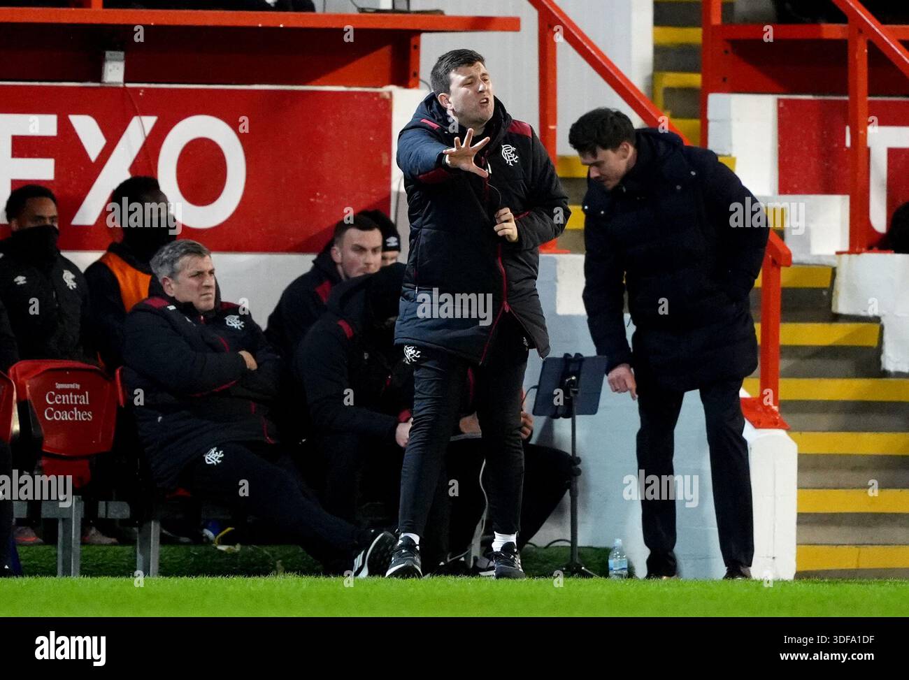 Rangers' set piece coach Scott Fry during the William Hill Premiership ...