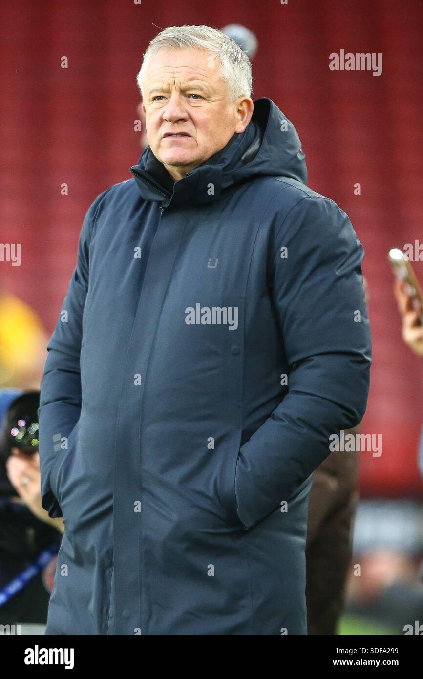Chris Wilder of Sheffield United looks on during the Emirates FA Cup ...