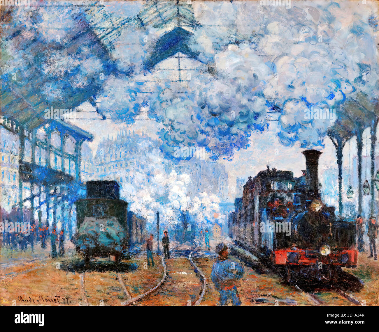 The Gare Saint-Lazare Arrival of a Train, 1877 painting by Claude Monet ...