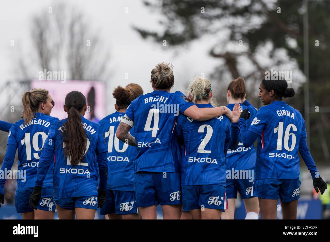 London, UK. 11th Jan 2026. Chelsea in a team huddle after scoring ...