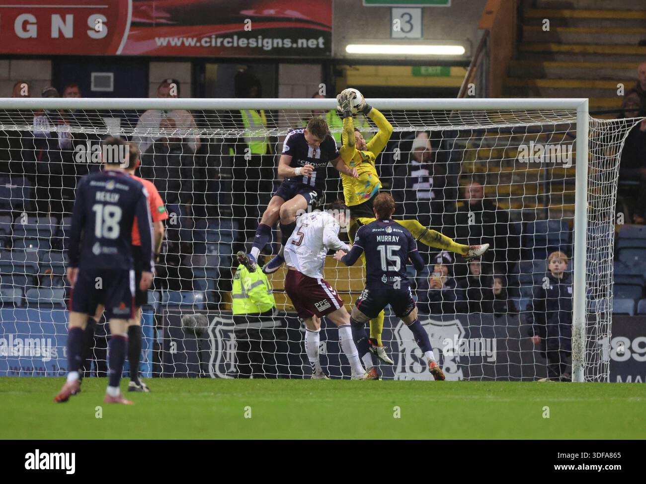 Heart of Midlothian goalkeeper Craig Gordon makes a save during the ...