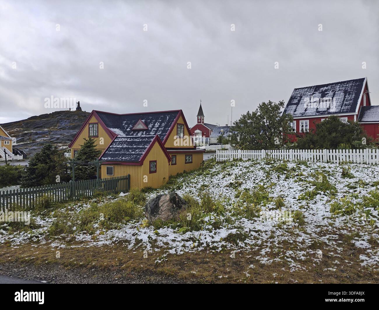 Colourful houses, snow, Nuuk, capital of Greenland Stock Photo - Alamy