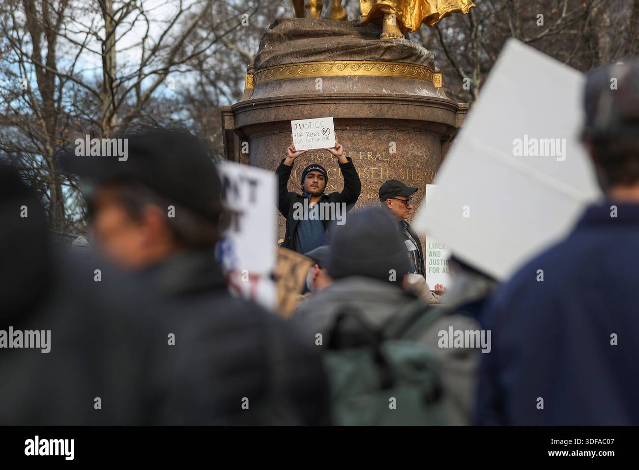 People gather in Central Park to protest against war in Venezuela and ...