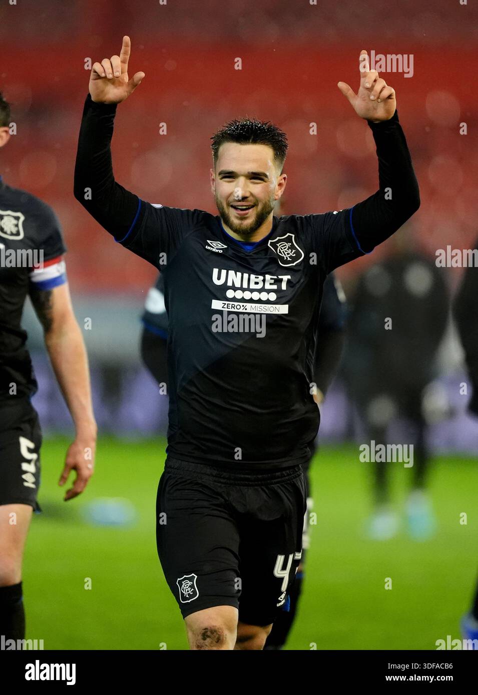 Rangers' Nicolas Raskin celebrates after the William Hill Premiership ...
