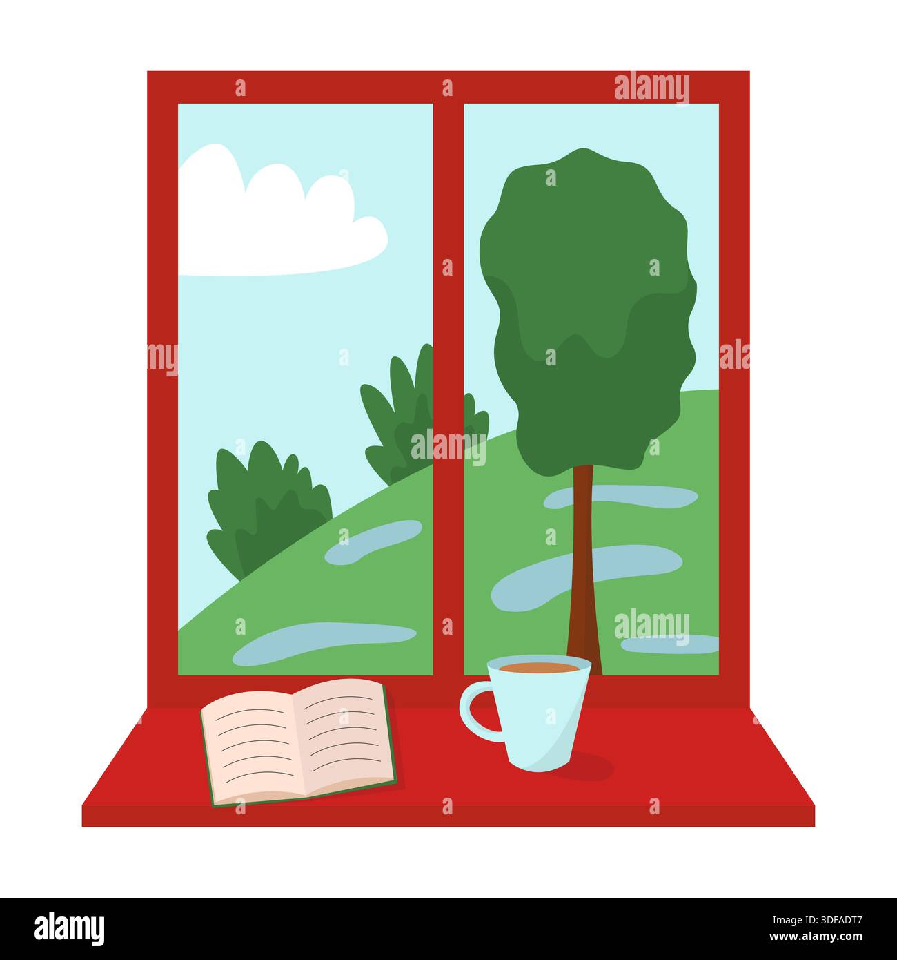 Spring view from window Stock Vector Image & Art - Alamy