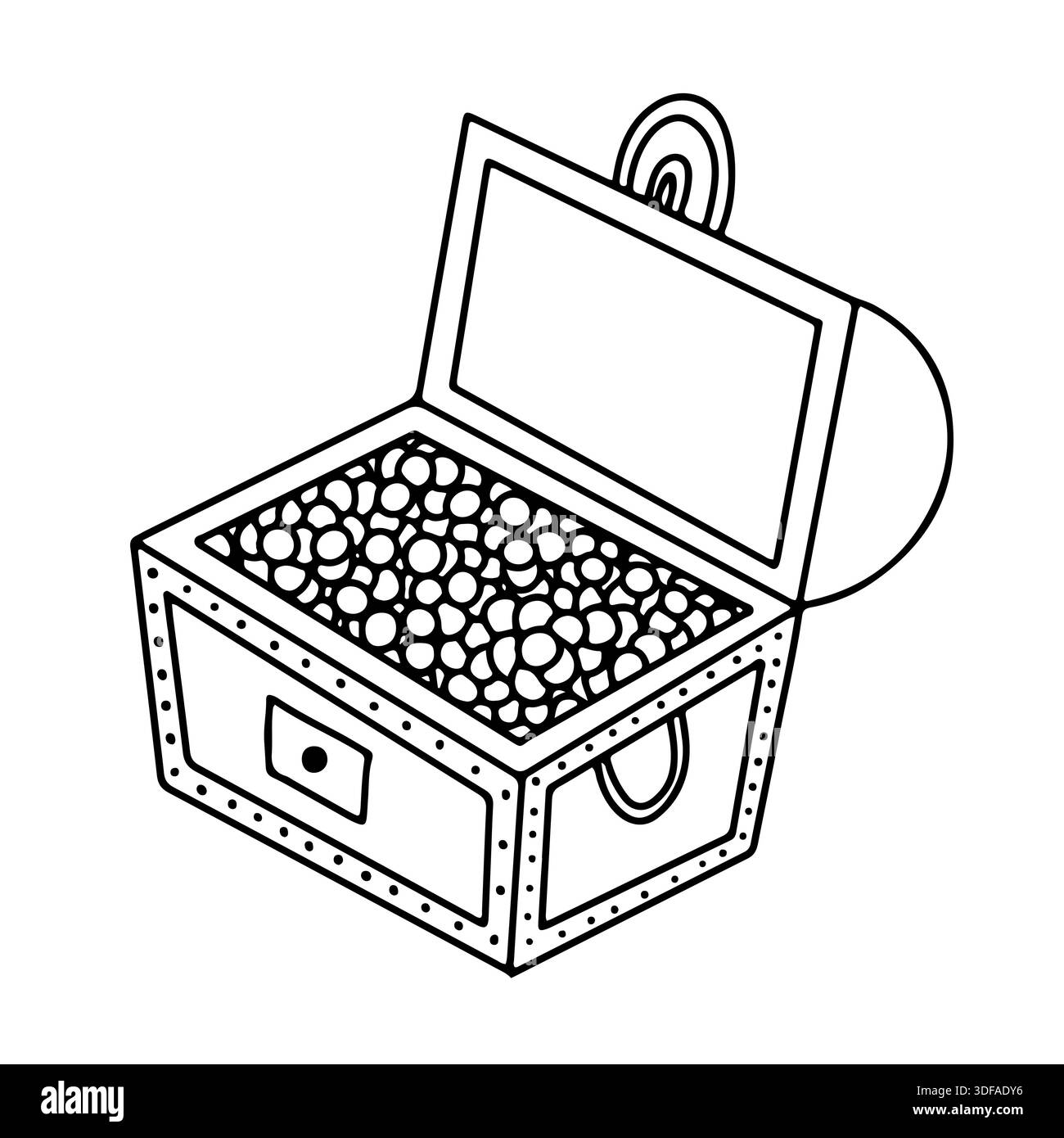 Treasure chest hand drawn Black and White Stock Photos & Images - Alamy