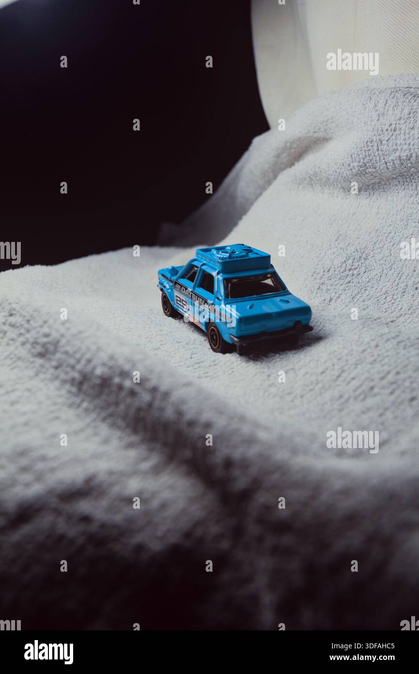 Mantova, Italy - 10TH JANUARY 2025 - Matchbox replica of a 1970 Datsun ...