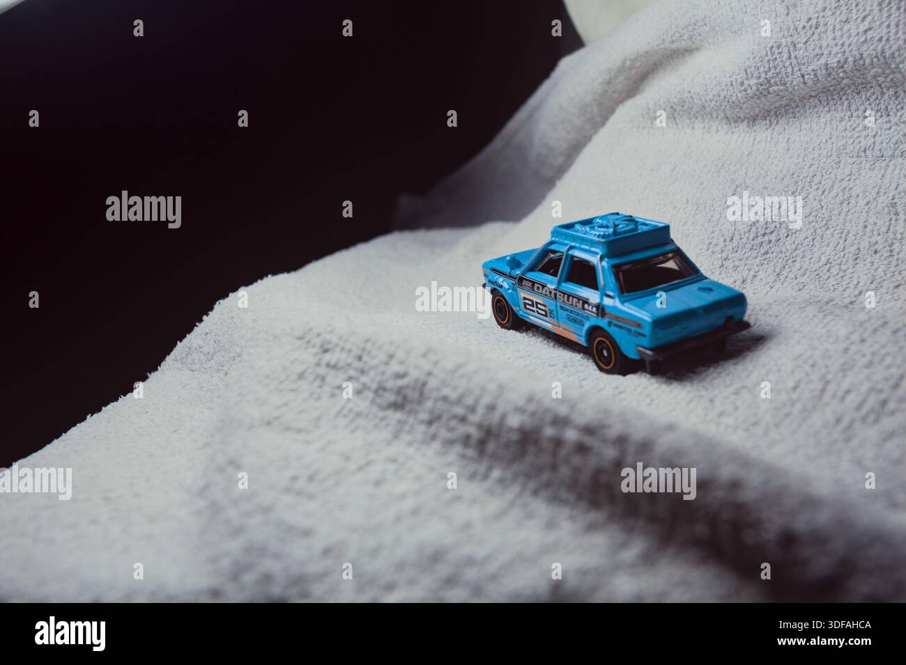 Mantova, Italy - 10TH JANUARY 2025 - Matchbox replica of a 1970 Datsun ...