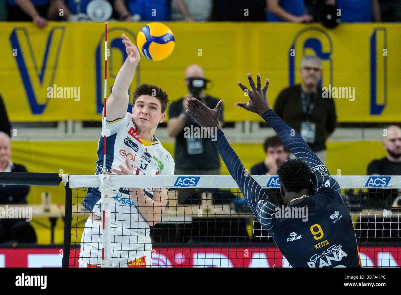 Spike by Theo Faure (Itas Trentino) during Itas Trentino vs Rana Verona ...